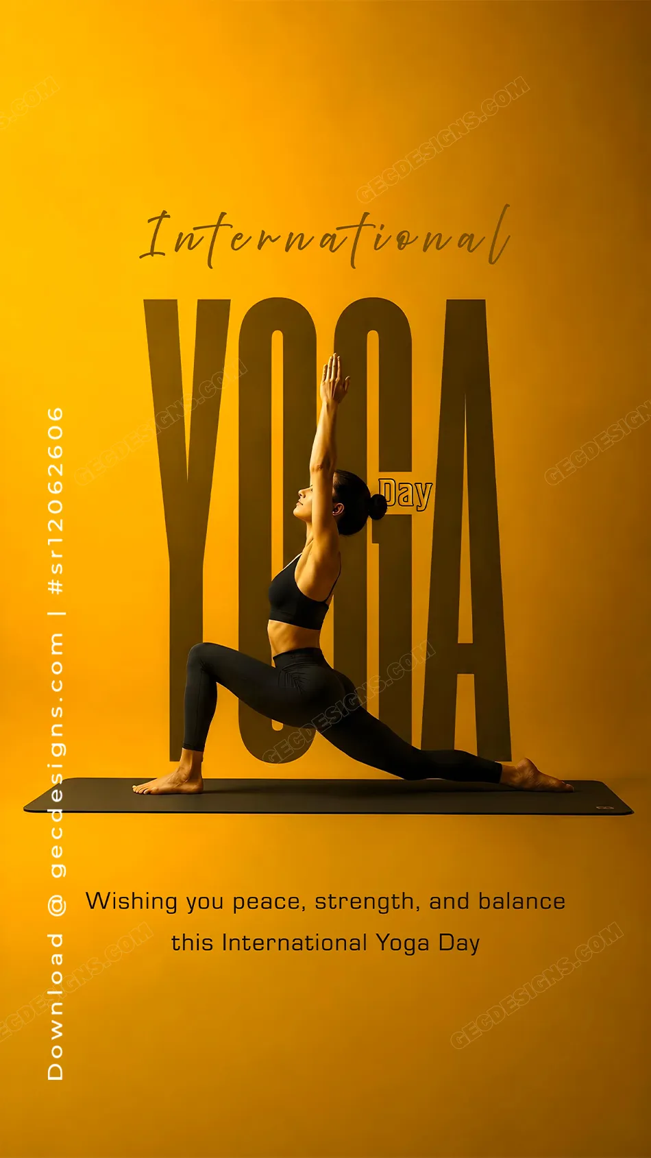 International Yoga Day Image with Top-View Lotus Pose and Purple ...