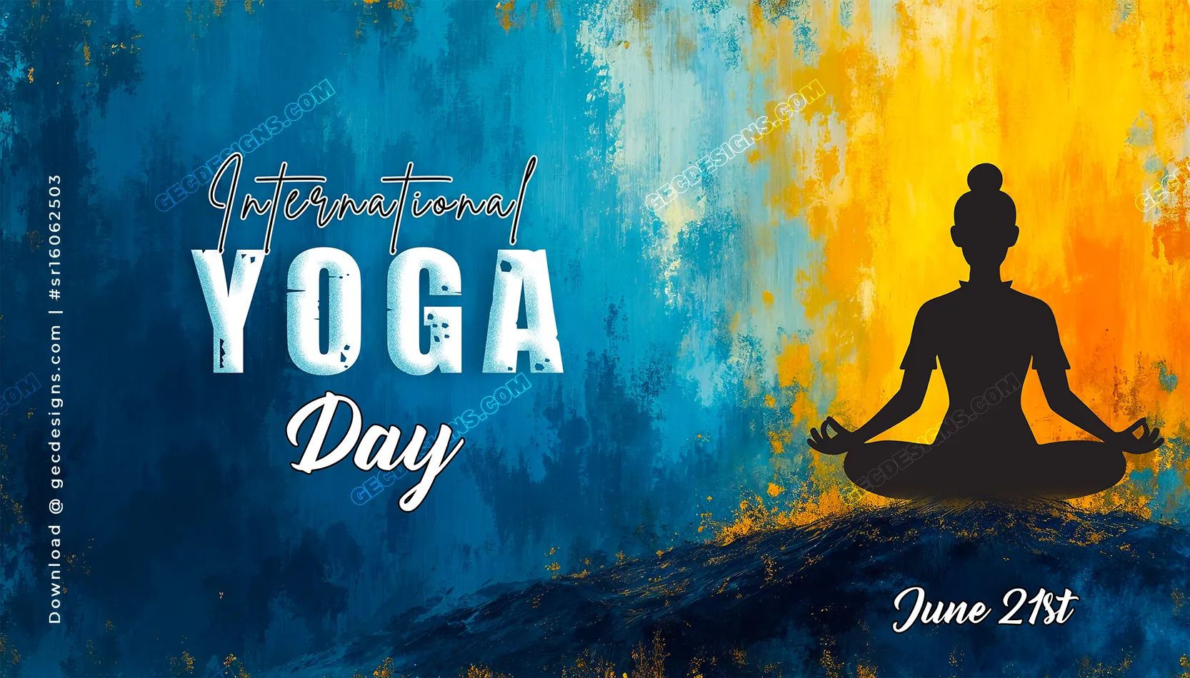 International Yoga Day Wishes Image, Meditating Woman Silhouette with ...