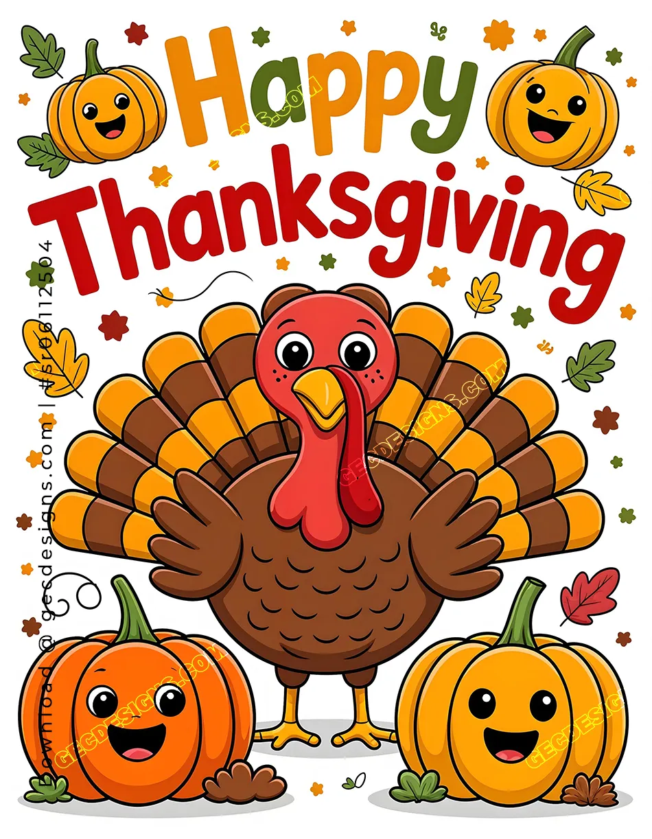 Happy Thanksgiving Cartoon Turkey