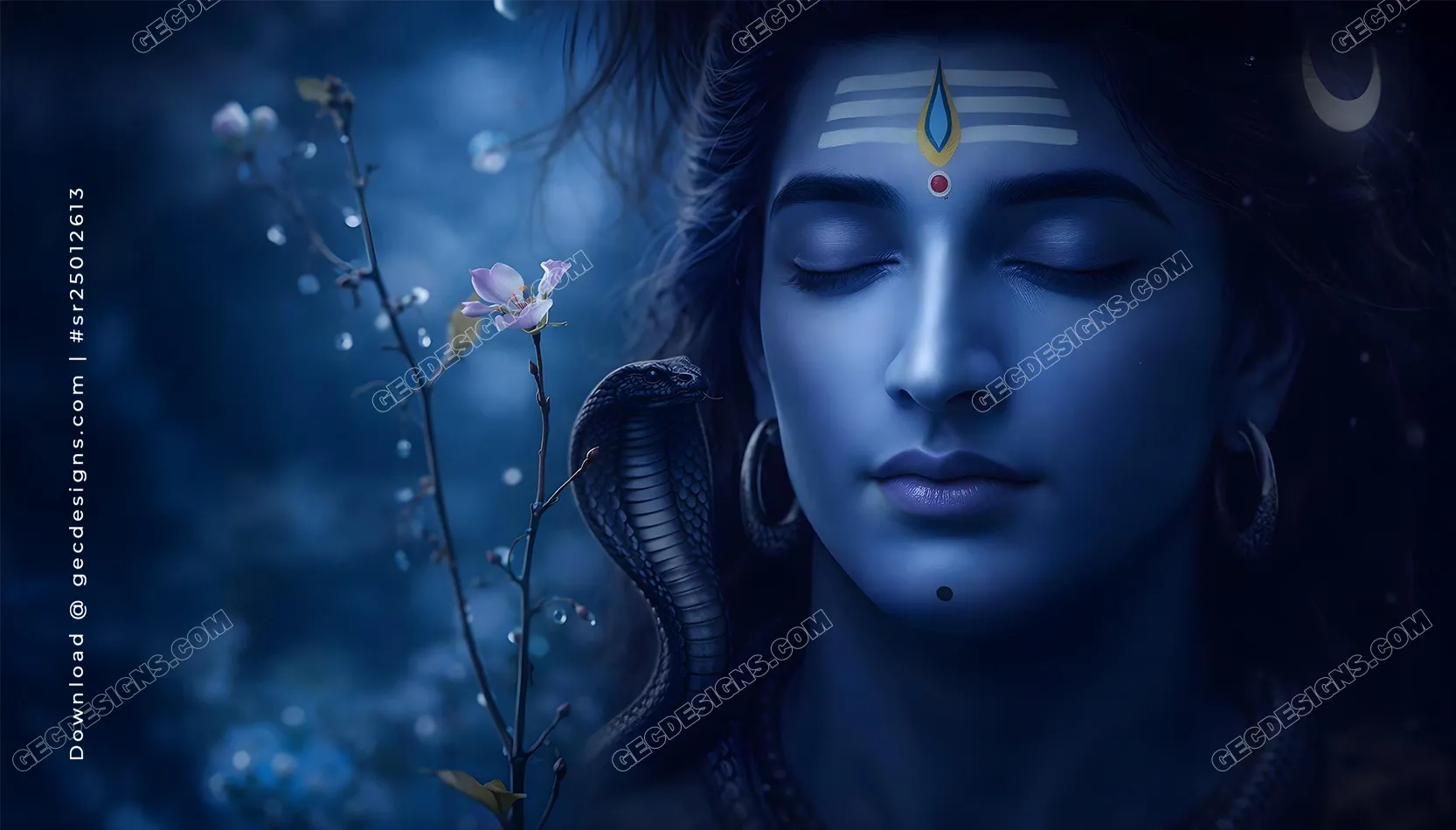 Lord Shiva Wallpaper with Calm Blue Tones, Serene Expression, and ...