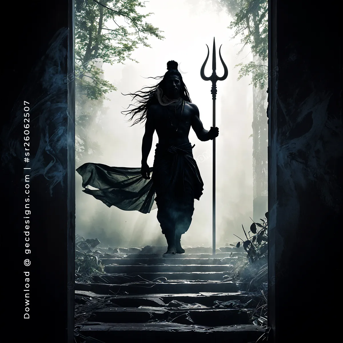 Lord Shiva with Trishul iPhone wallpaper - GEC Designs