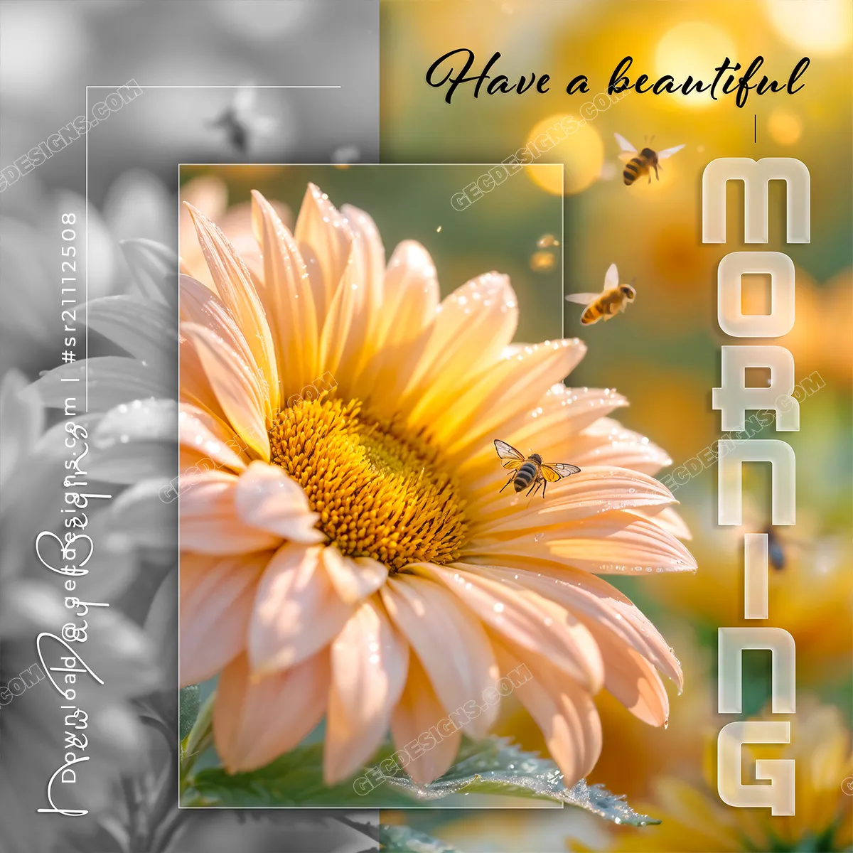 Lovely Good Morning Image with a Blooming Flower and Bees Capturing the ...