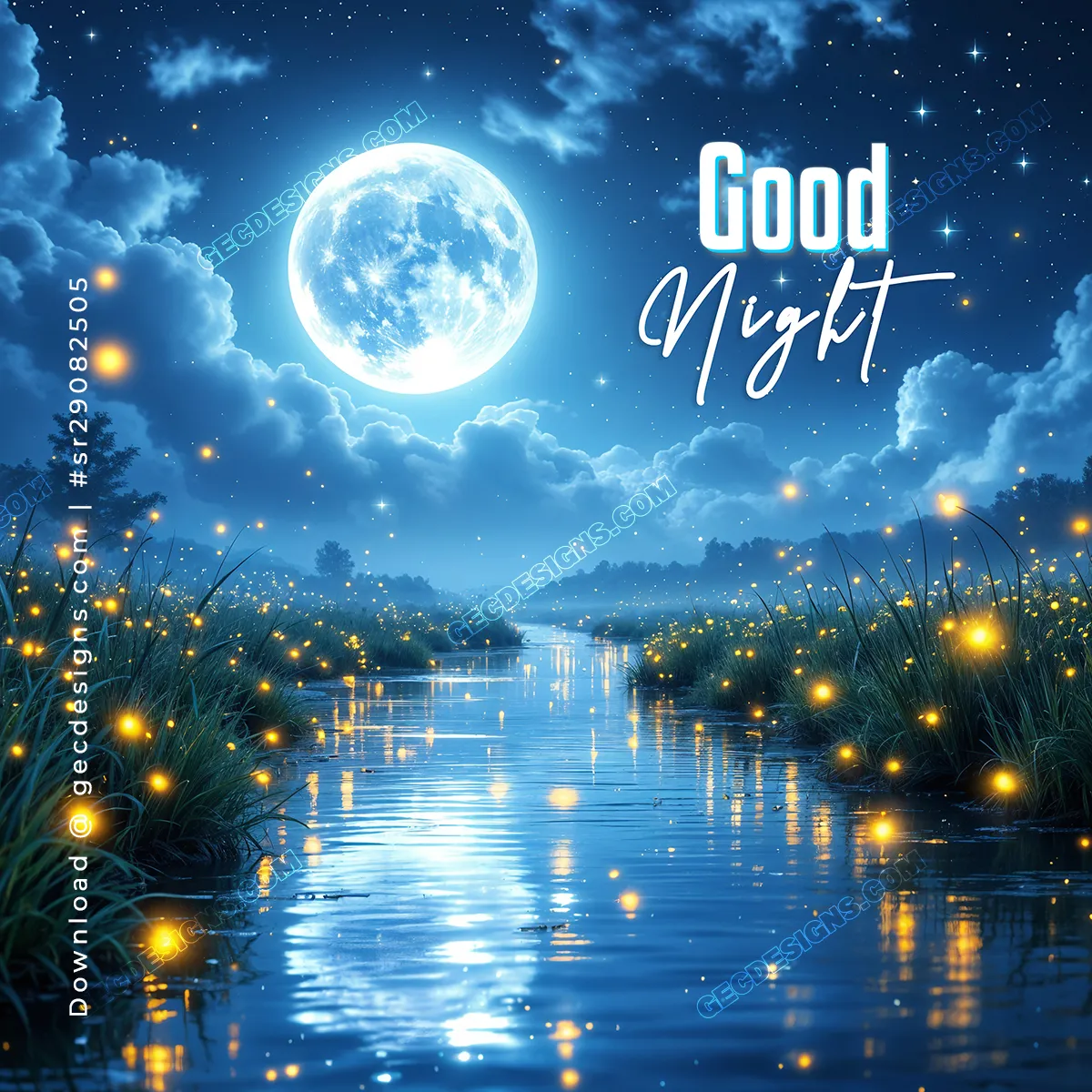 Cute Good Night image, Teddy bear background - GEC Designs