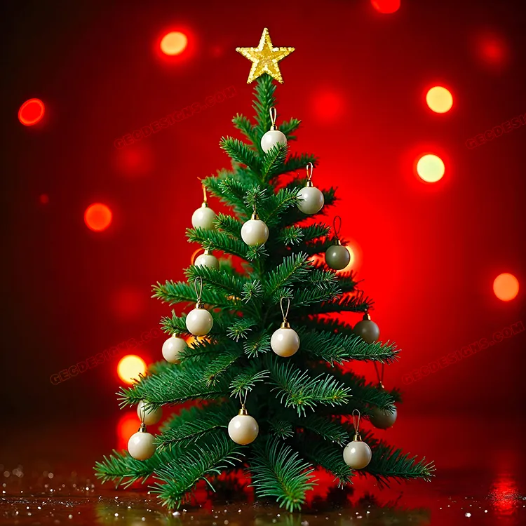 Merry Christmas, beautiful Christmas tree with white decorative ...