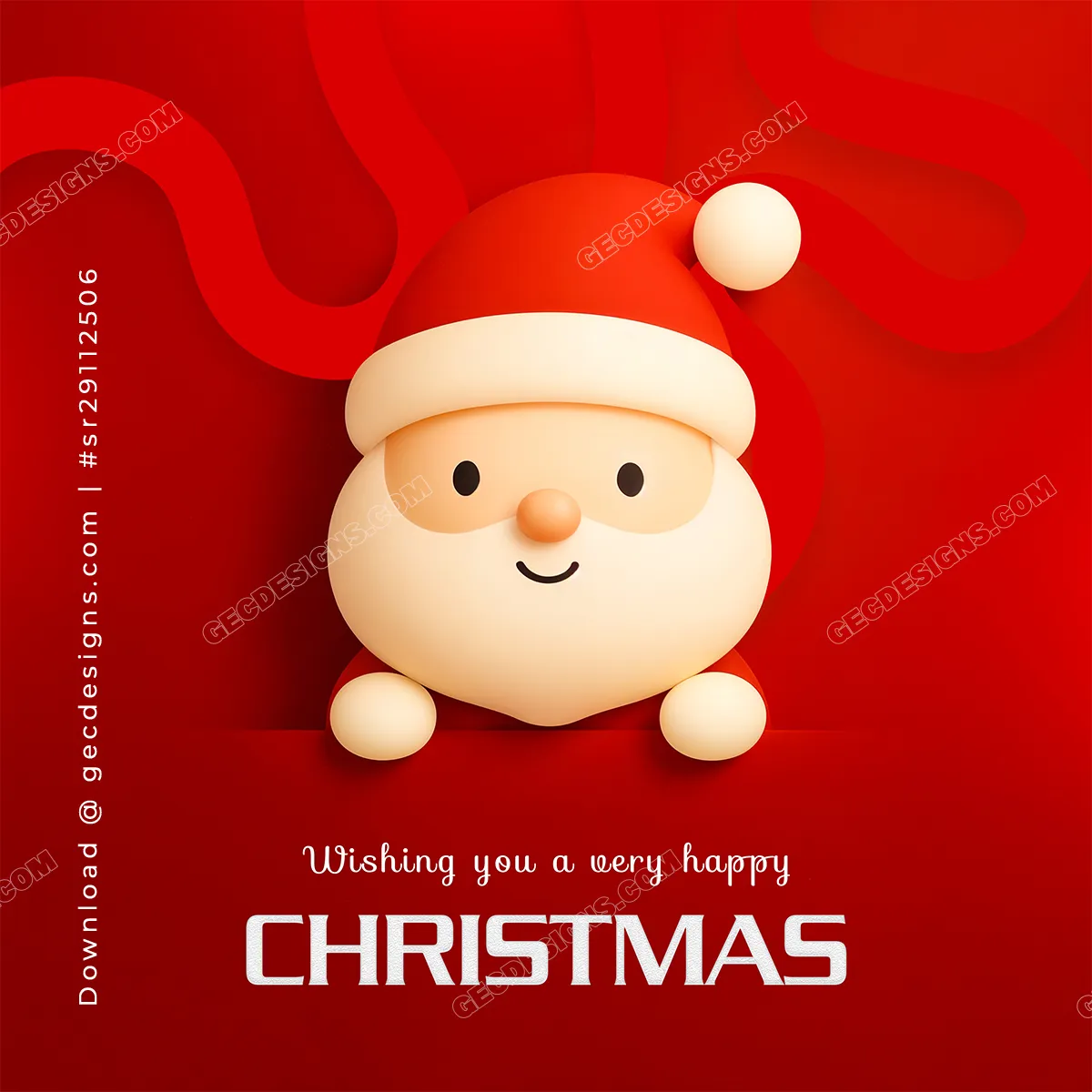 Merry Christmas image with a cute minimalist Santa Claus illustration ...