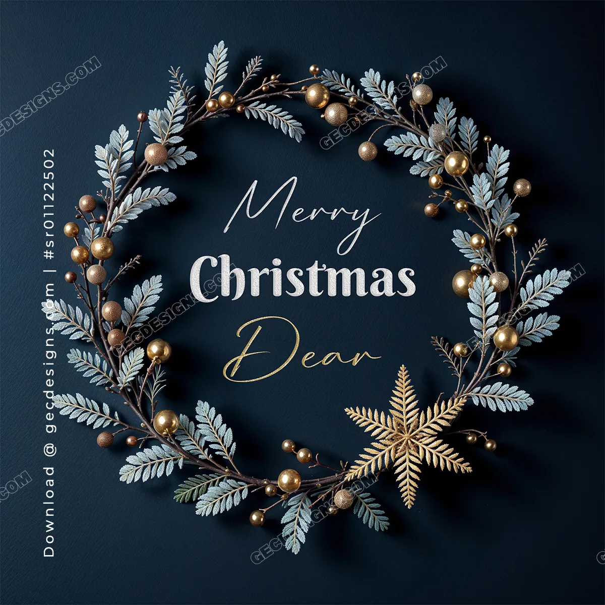 Merry Christmas image with a decorative wreath and warm wishes for ...