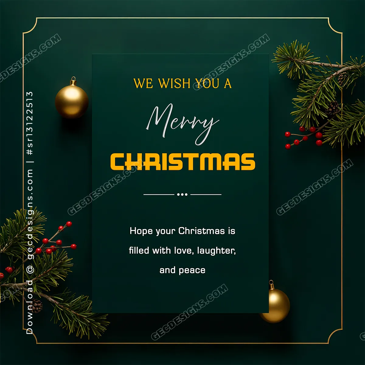 Happy Christmas wishes, decorated Christmas tree in forest background ...