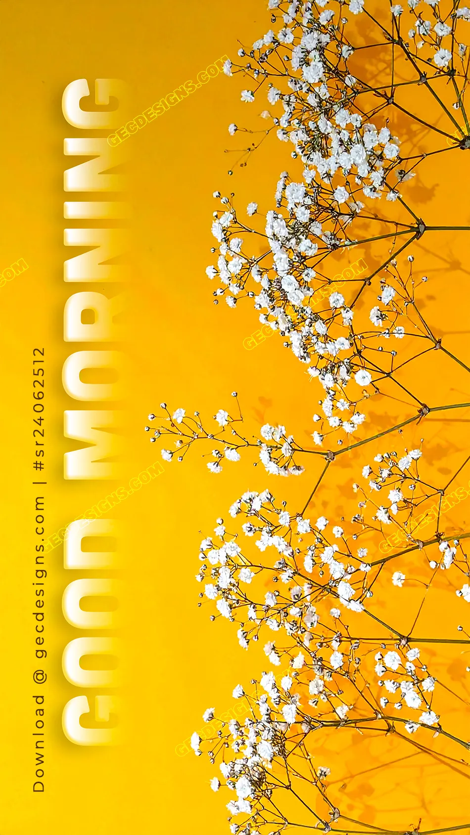 Minimalist Good Morning Wishes Image with Yellow Background and White ...