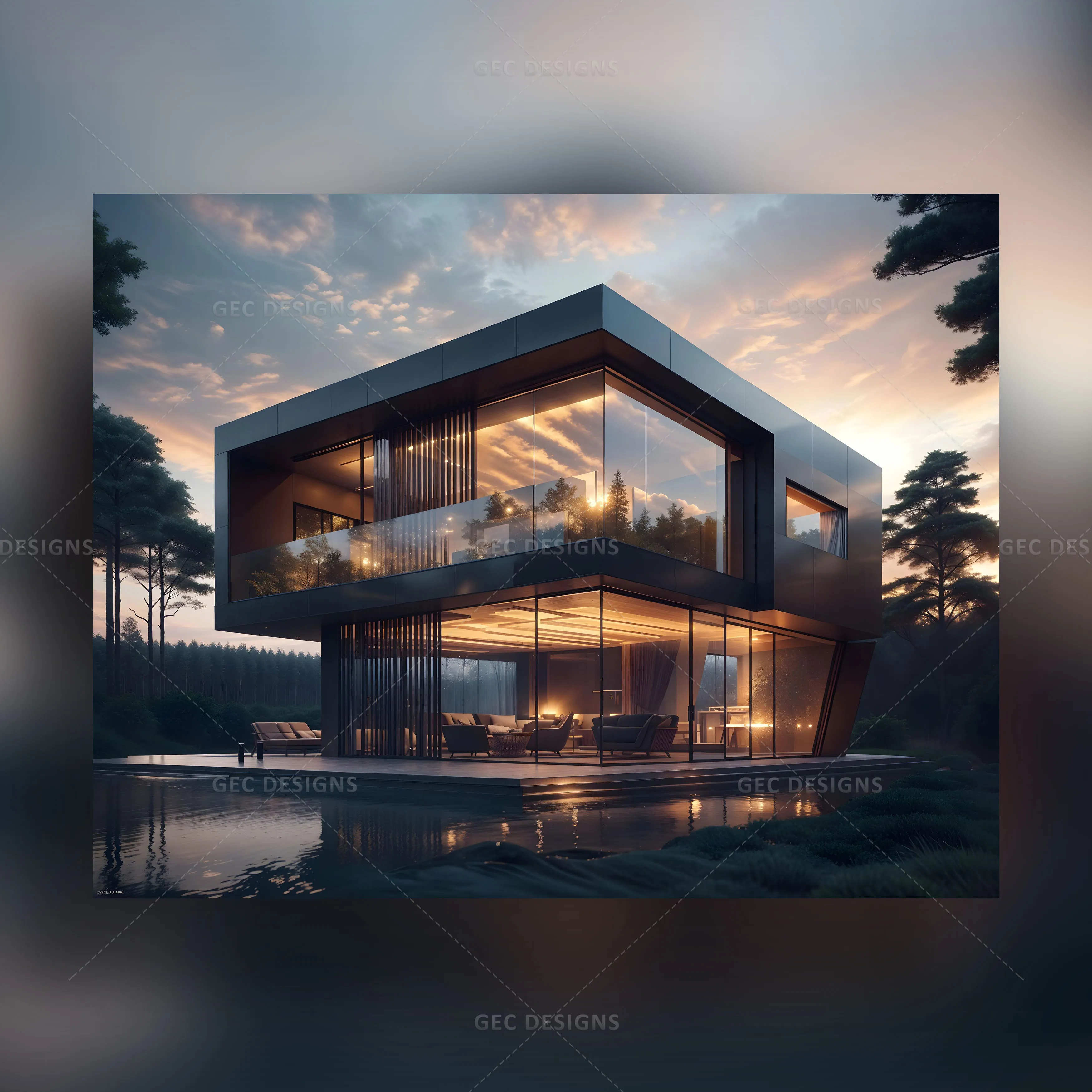 Modern dream luxury house exterior design with swimming pool AI ...