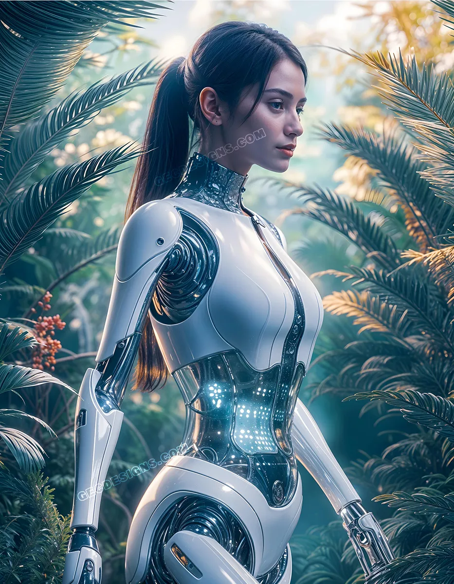Modern Futuristic Female Humanoid Robot AI Generated wallpaper - GEC Designs