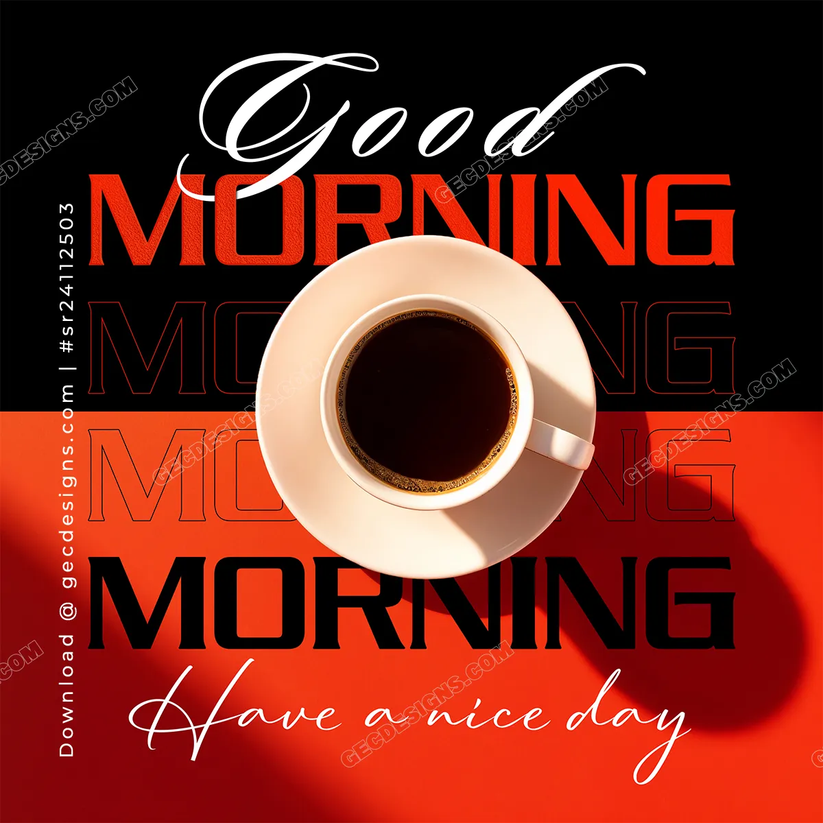 New Good Morning image with flower garland background - GEC Designs