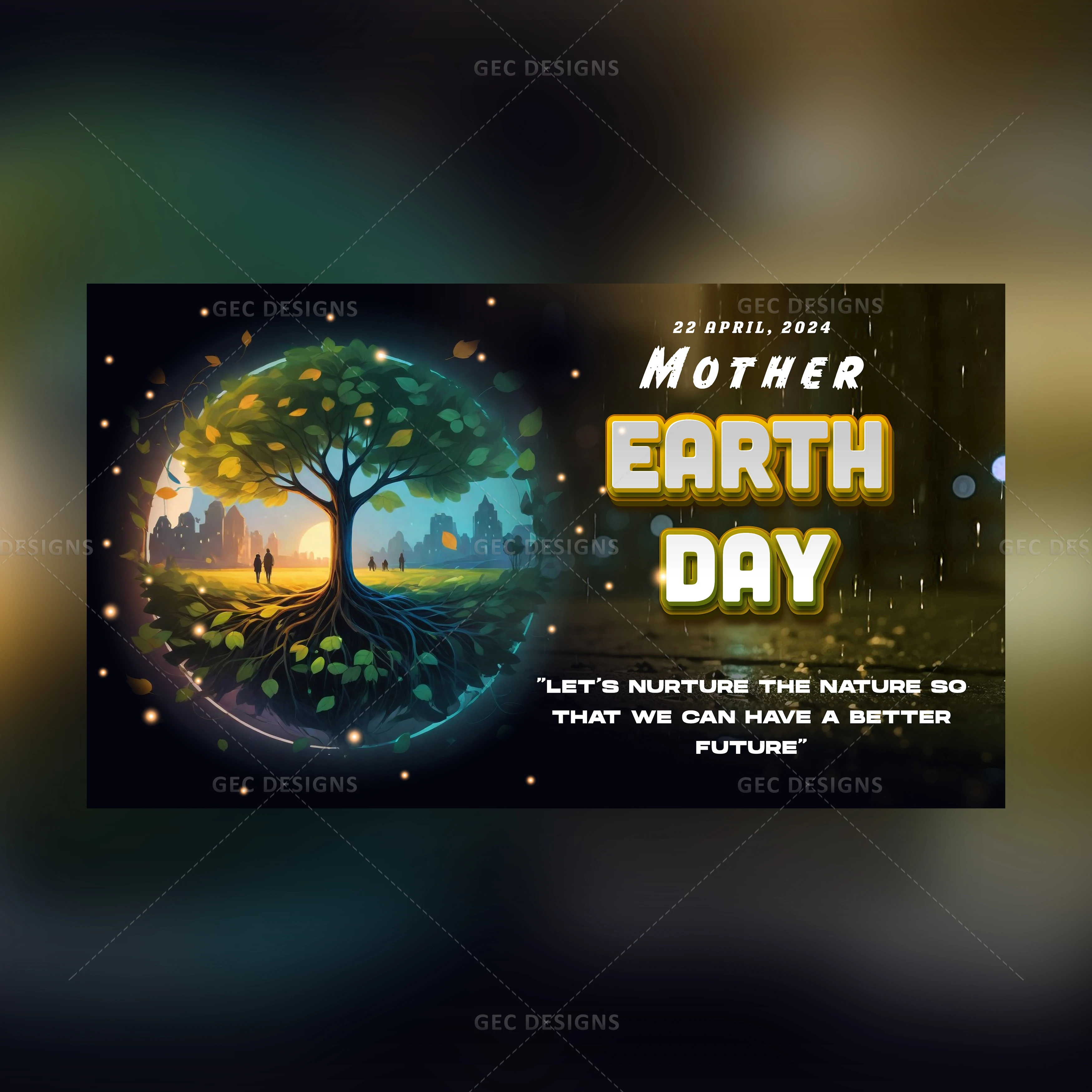 Mother Earth Day HD Wallpaper with a Quote and a tree with wide ...