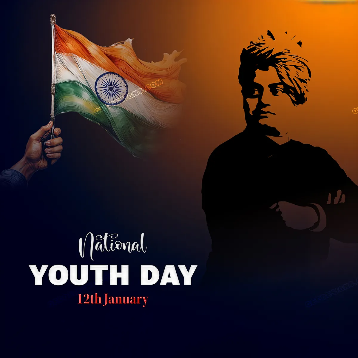 National Youth Day 2025 wishes, National flag, and Swami Vivekananda ...