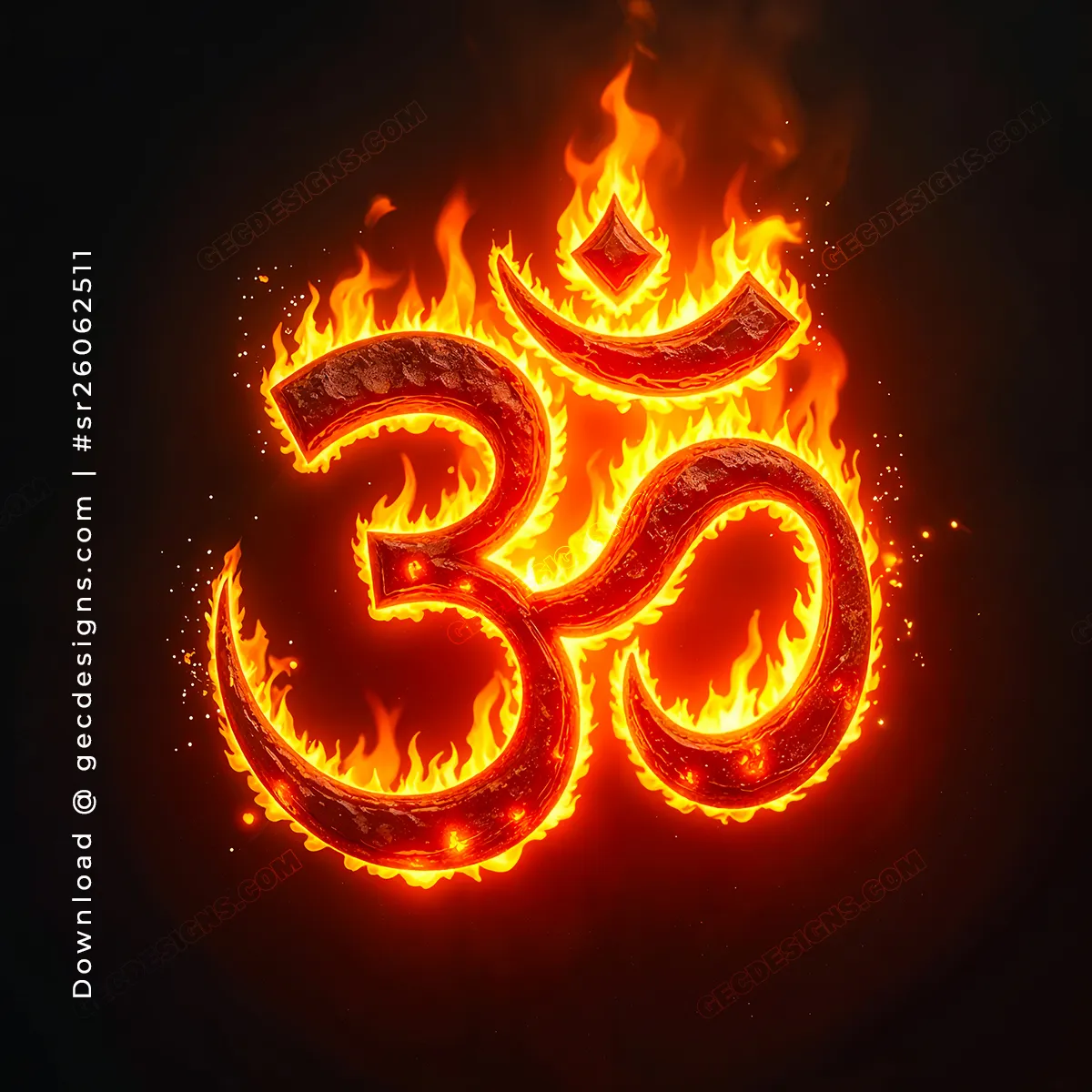 Om Symbol fire background HD wallpaper - GEC Designs