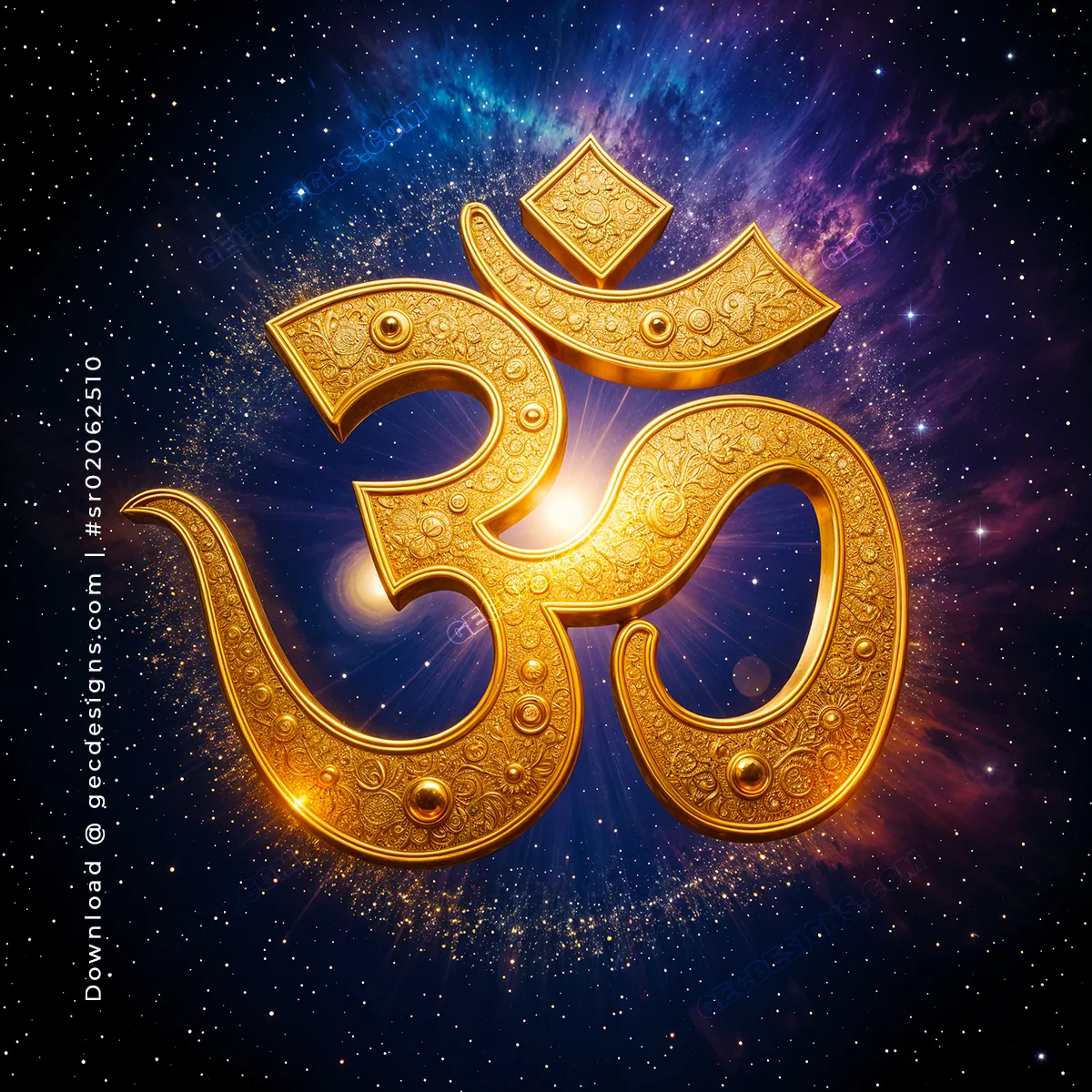 Om Symbol with Beautiful cosmic background wallpaper - GEC Designs