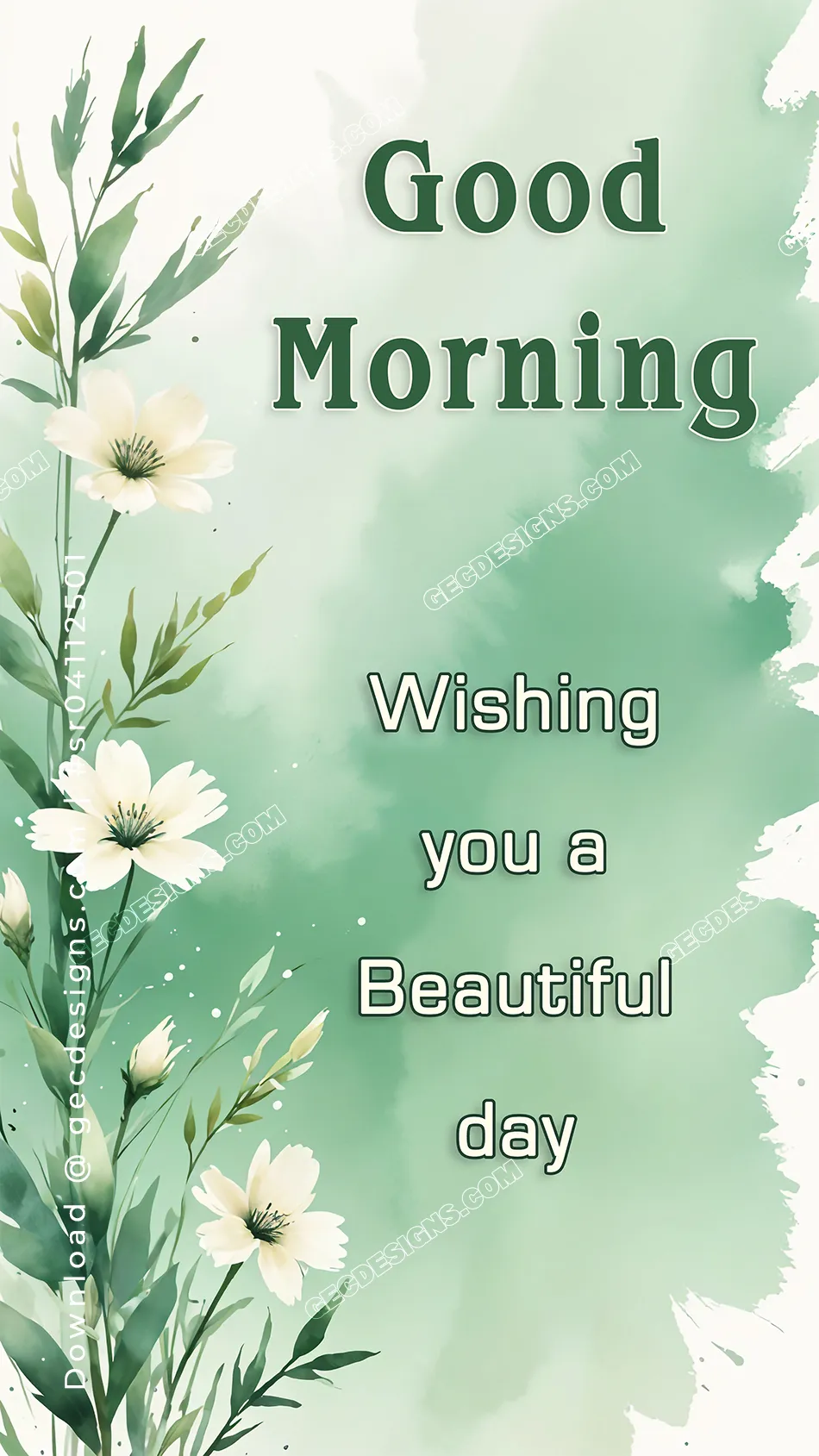 Good Morning Wishes Image with Red Flowers and Elegant Cutout Design on ...