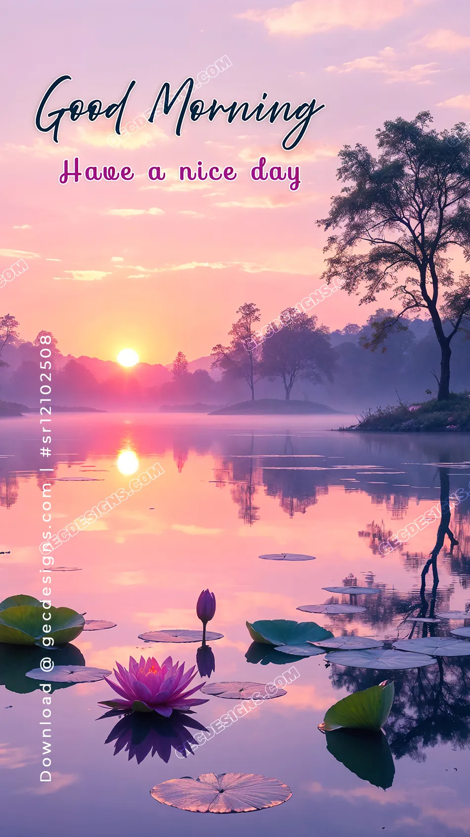 Good Morning Wishes Image with Red Flowers and Elegant Cutout Design on ...