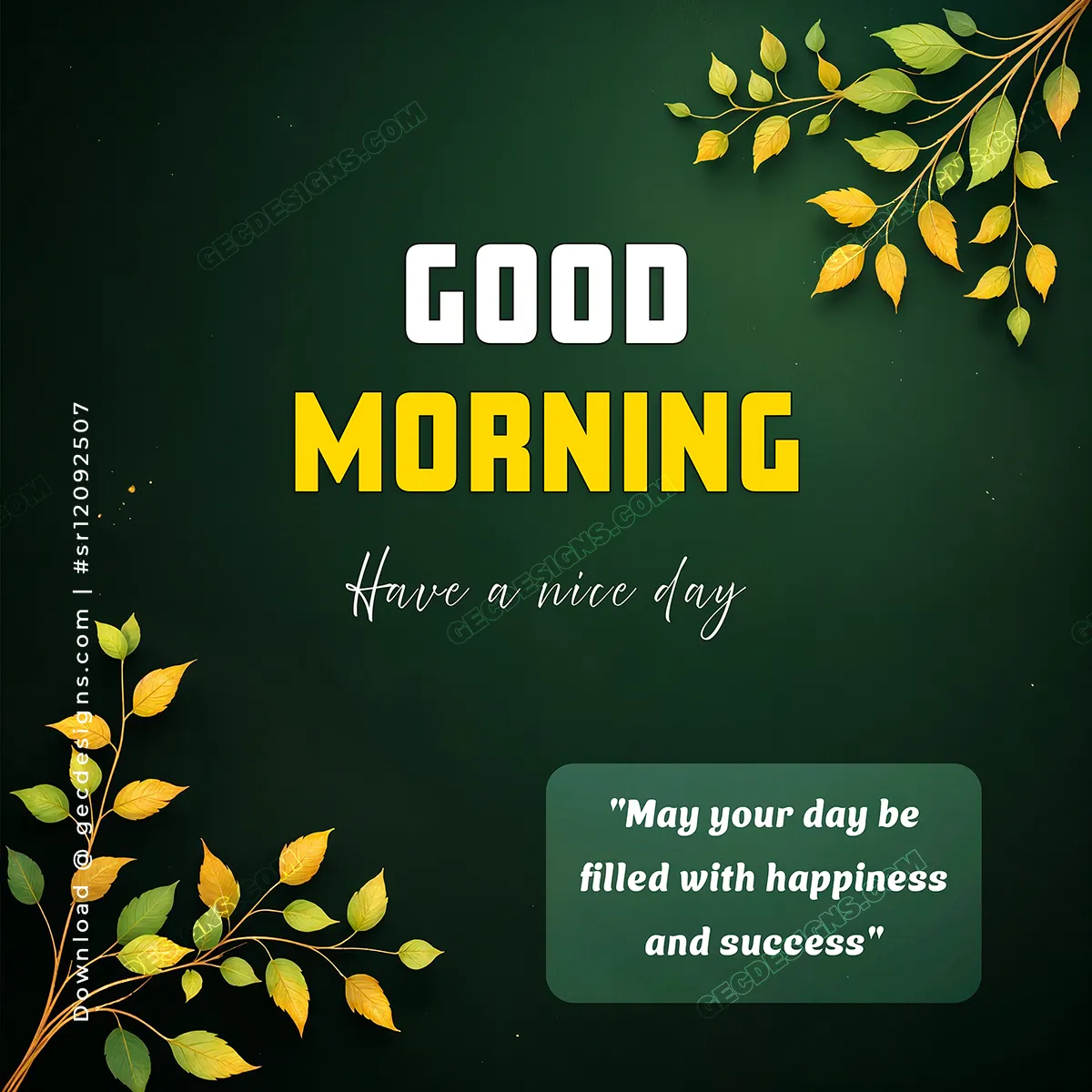Peaceful Good Morning Wishes Image with Green Background and ...