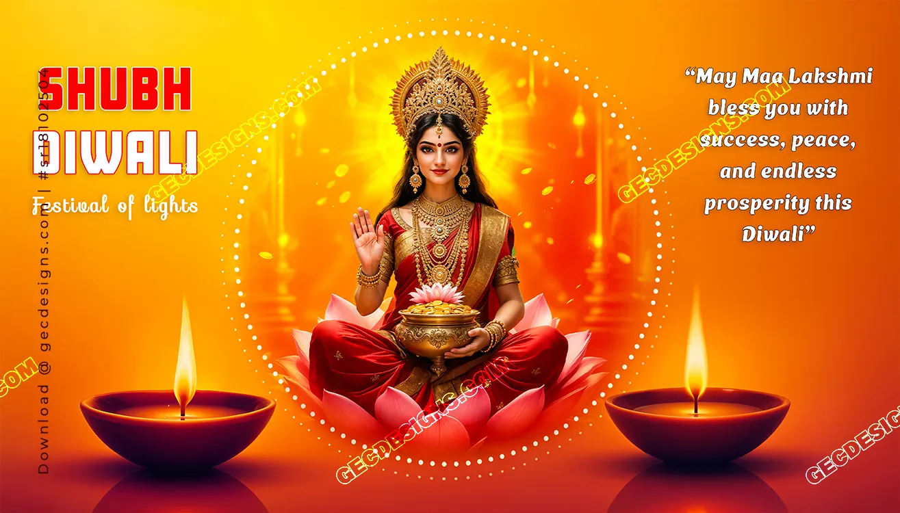 Premium Shubh Diwali wishes image with Goddess Lakshmi blessing for ...