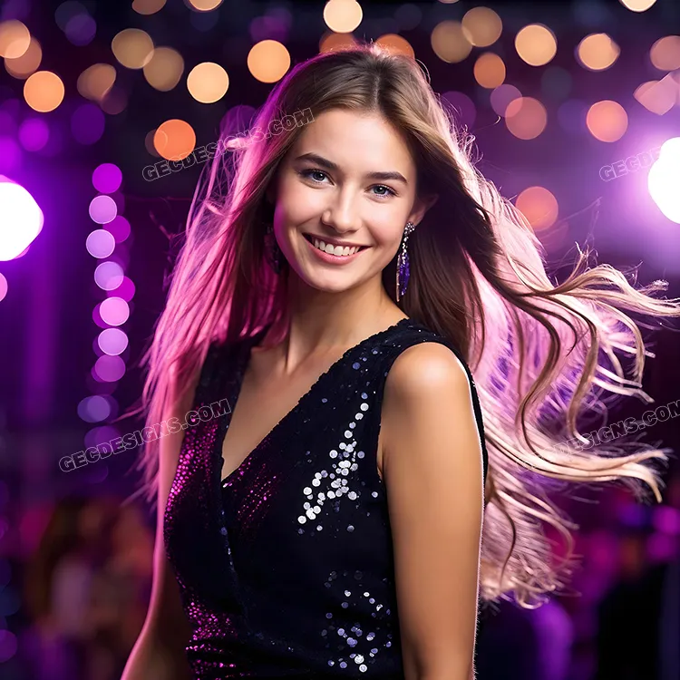 Pretty Girl with glossy dress, Party vibe background wallpaper - GEC ...