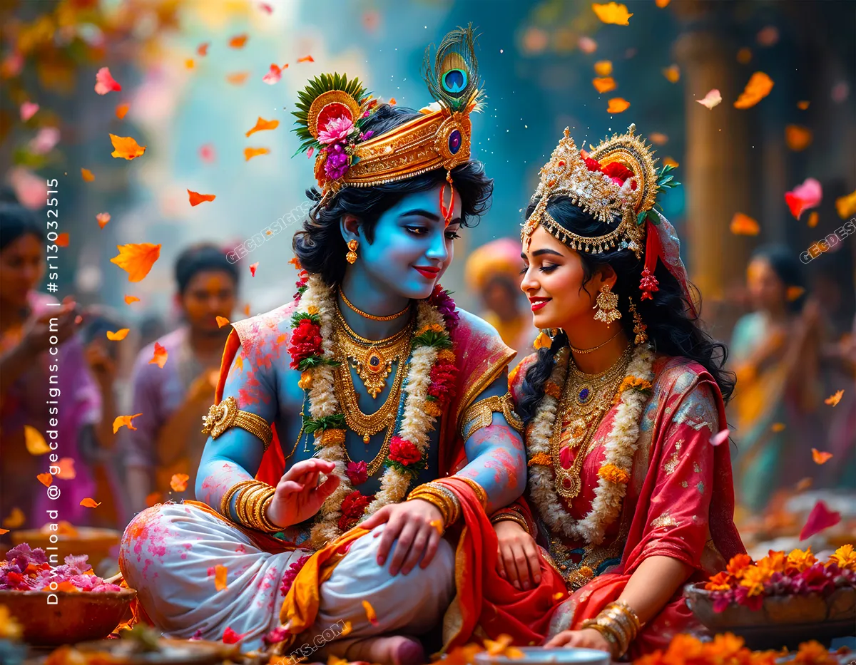 Cute Radha Krishna AI Generated wallpaper - GEC Designs