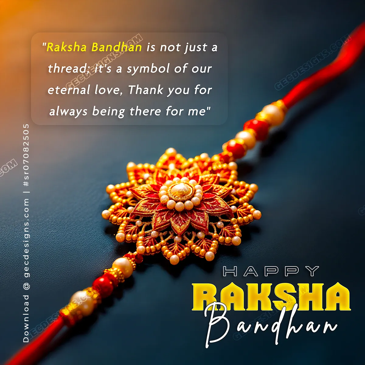 Red and Gold Rakhi with Emotional quotes, Happy Raksha Bandhan wishes ...