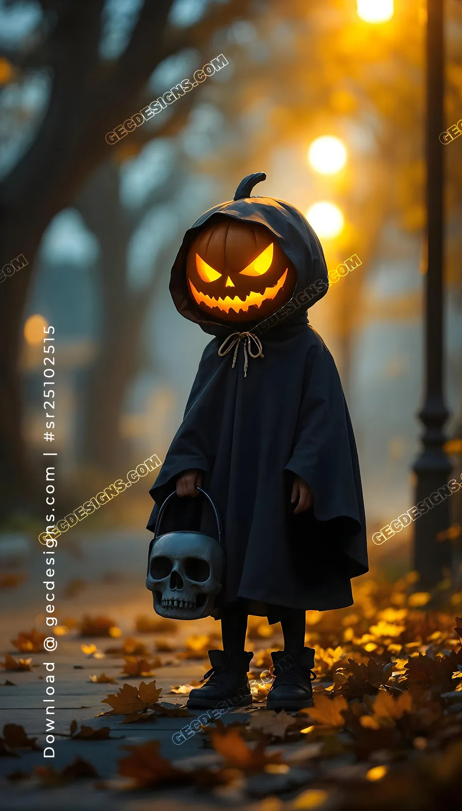 Epic Halloween Image Featuring Pumpkin-Head Warrior with Fiery Sword in ...