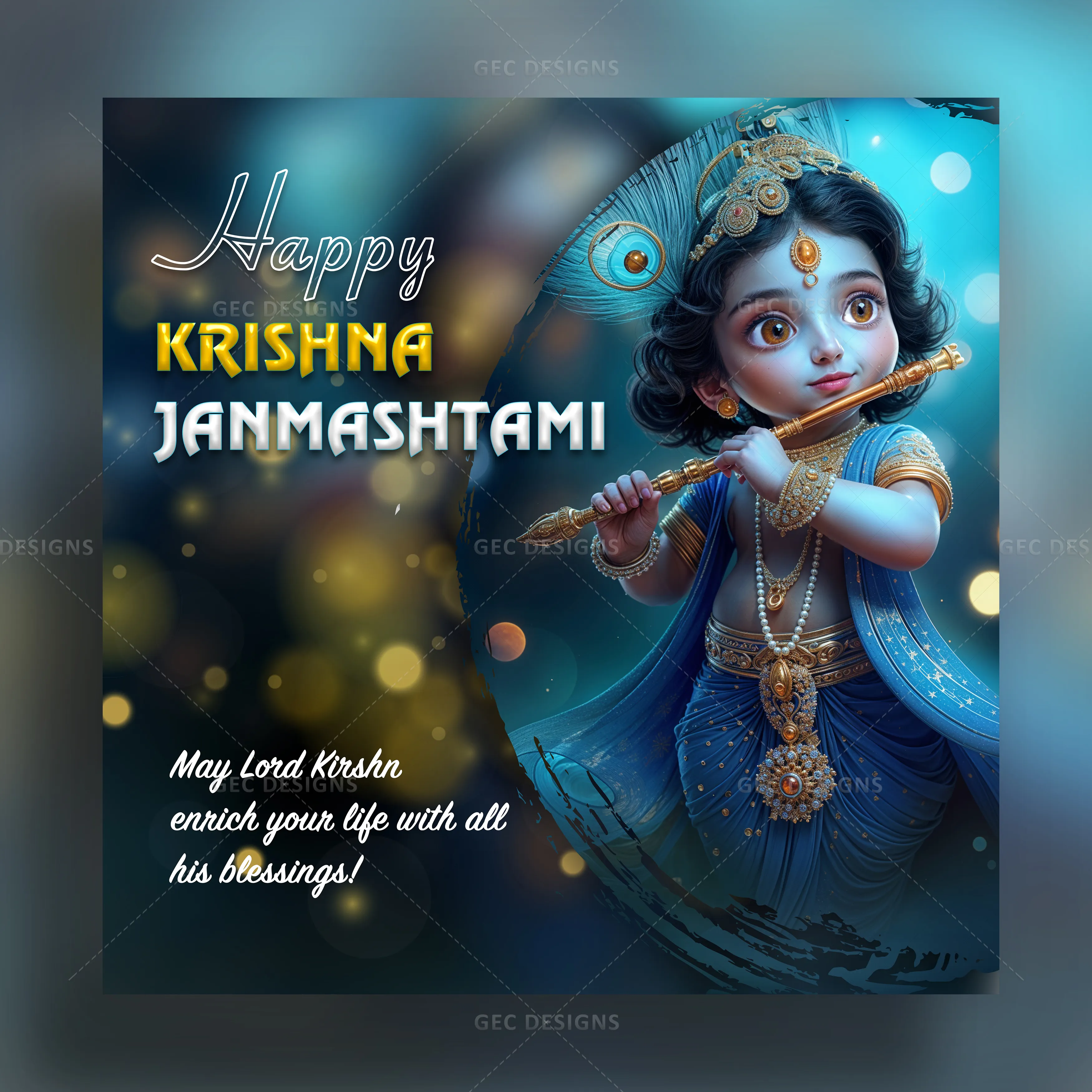 Shri Krishna Janmashtami poster lord Shri Bal Gopal high-quality ...