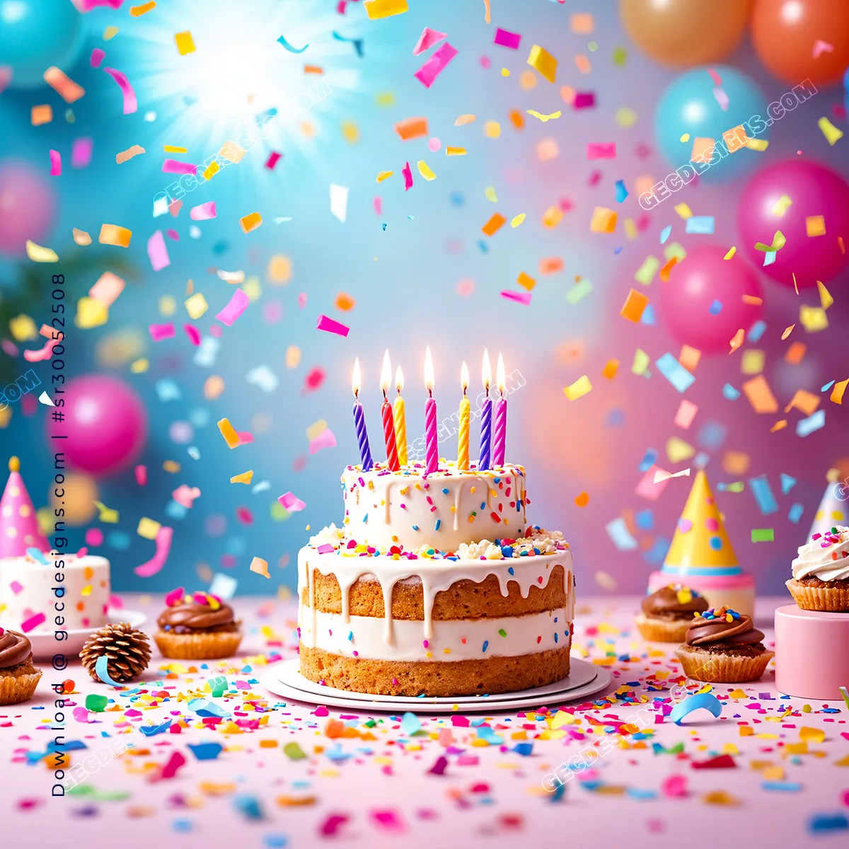 Simple Birthday wishes with delicious cake and illuminated candles ...