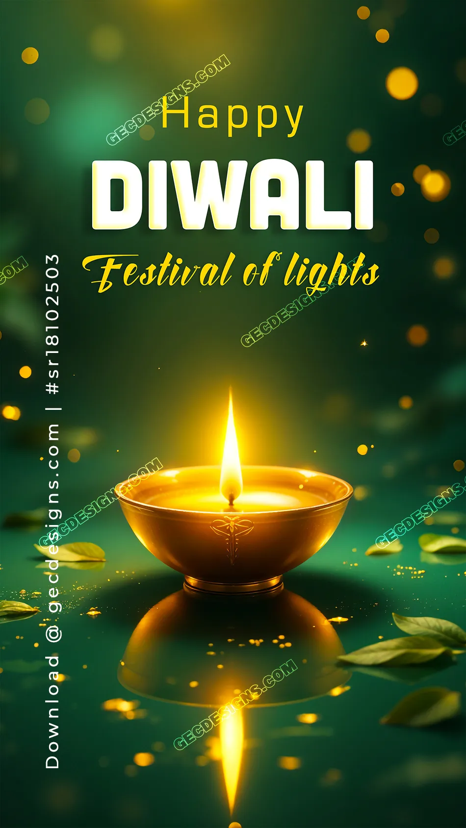 Beautiful Diya vector illustration for the Diwali festival with Flower ...