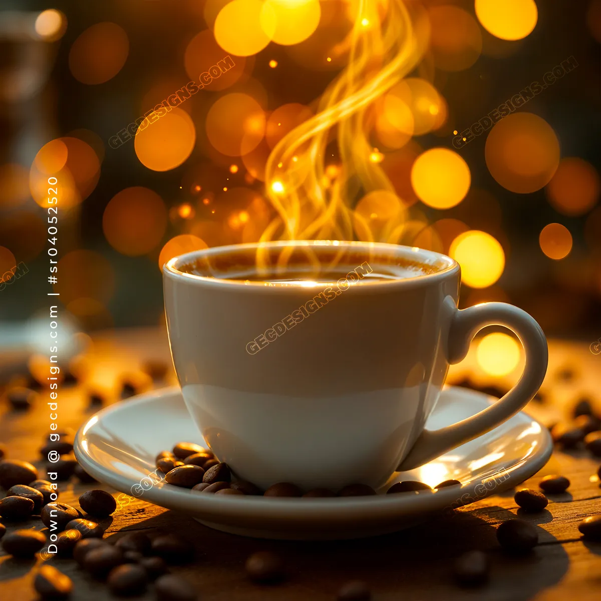 Steaming Coffee Cup wallpaper - GEC Designs