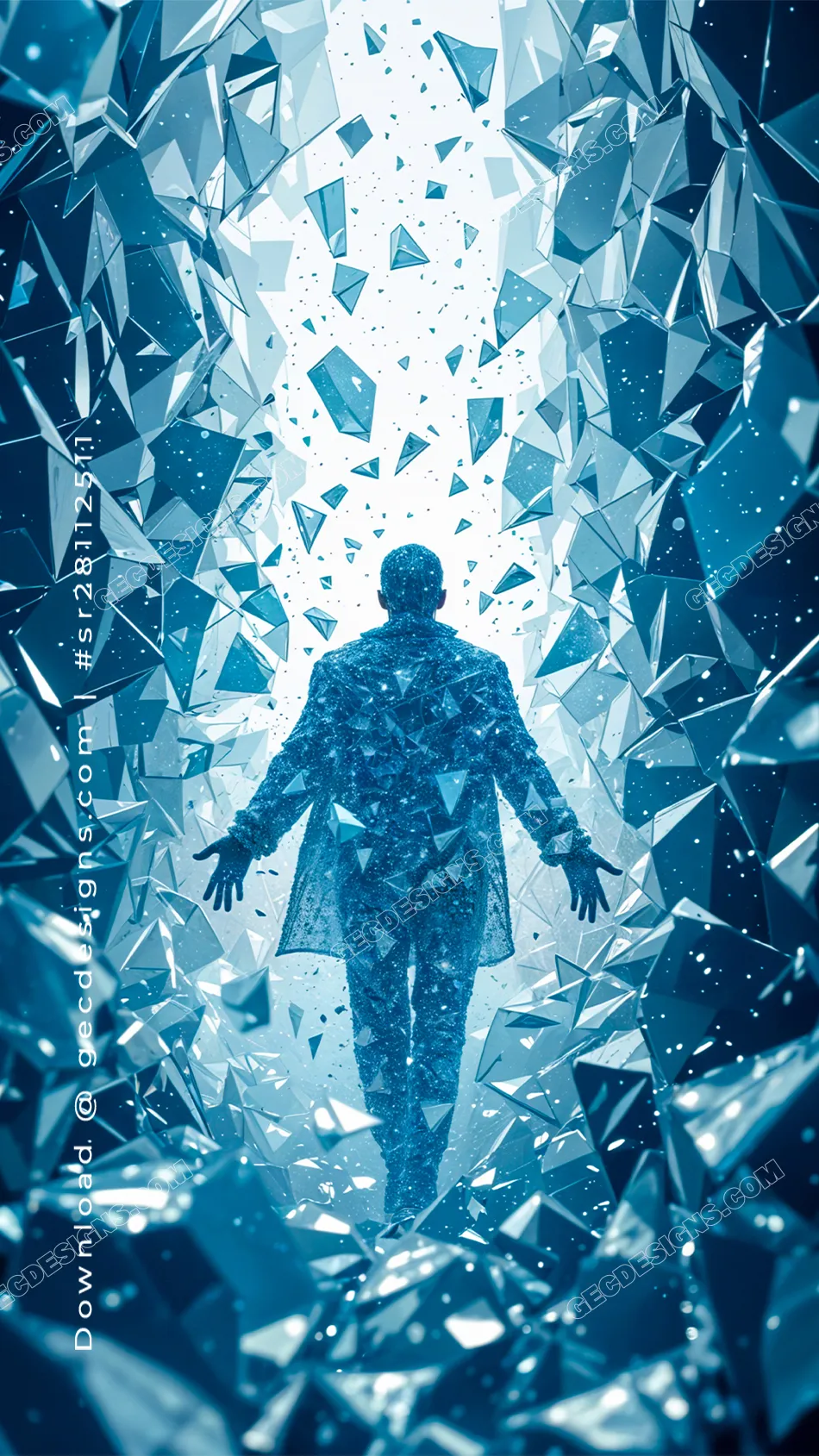 Stunning abstract crystal-shattered pathway iPhone wallpaper featuring ...