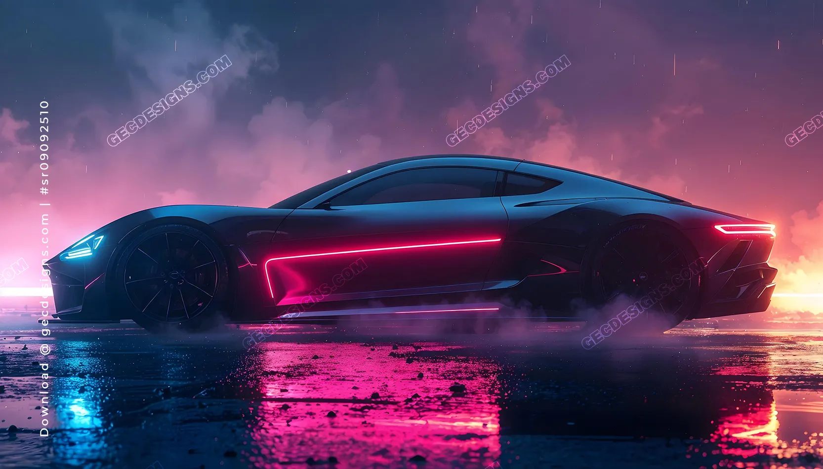 Classic muscle car image featuring a vintage American car kicking up ...