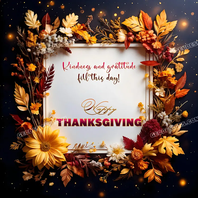 Thanksgiving 2024, Wishes and Quotes in a festive Autumn frame - GEC ...