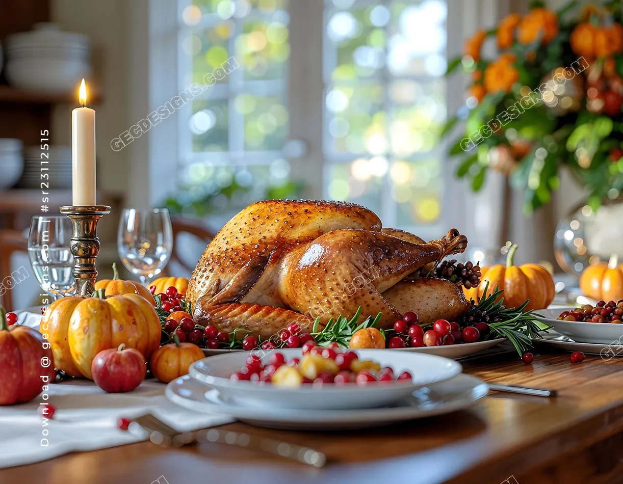 Happy Thanksgiving 2025 Wishes Image with Circle Text Design and Autumn ...