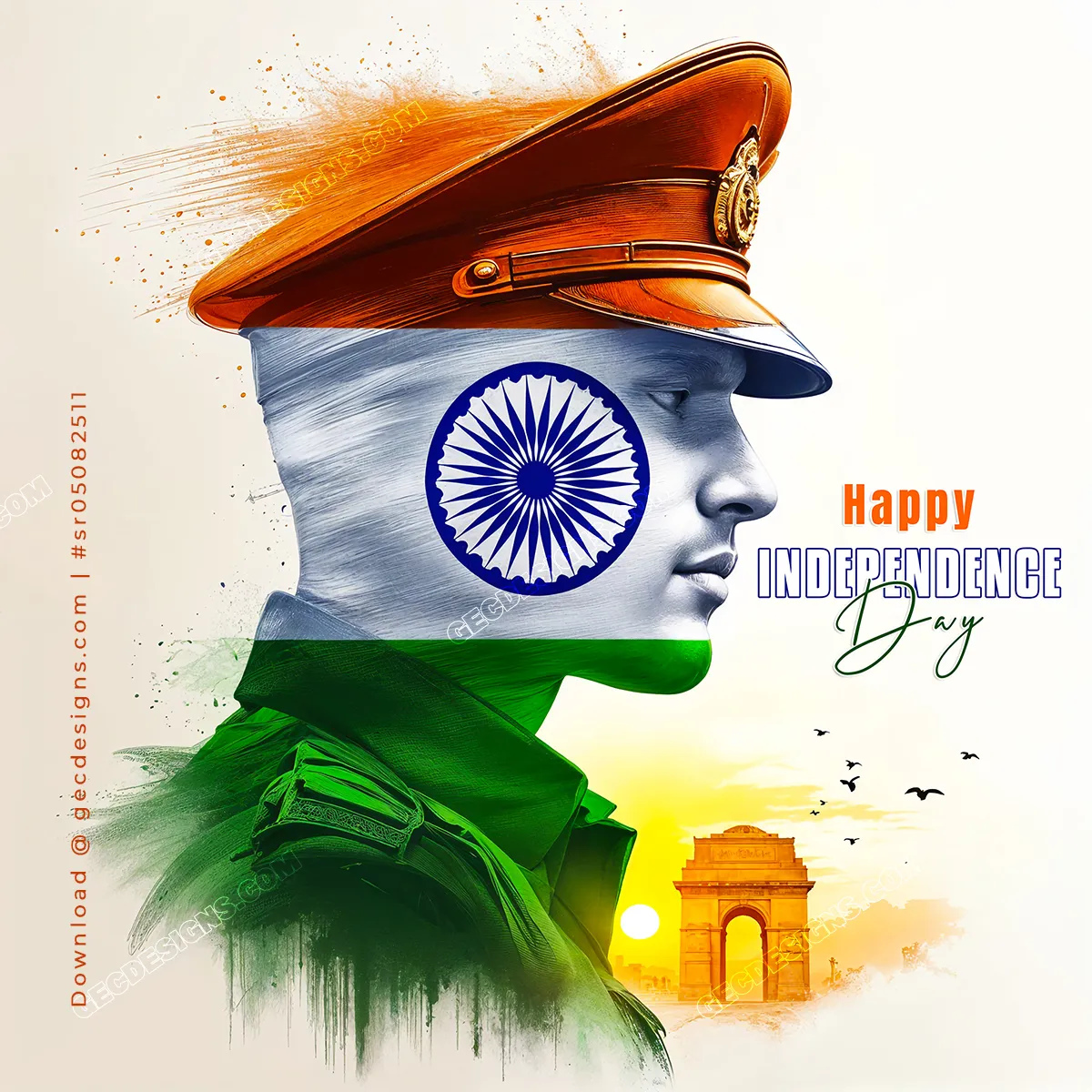 Tricolor Soldier Face, Independence Day Image with Ashoka Chakra and ...