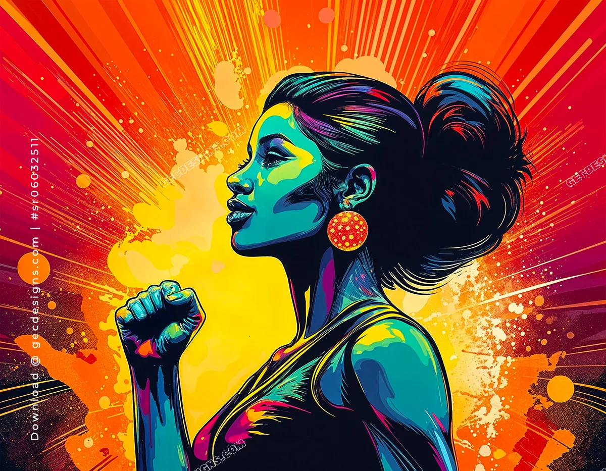 Unique Happy Women's Day wishes, Young women raised Hand background ...