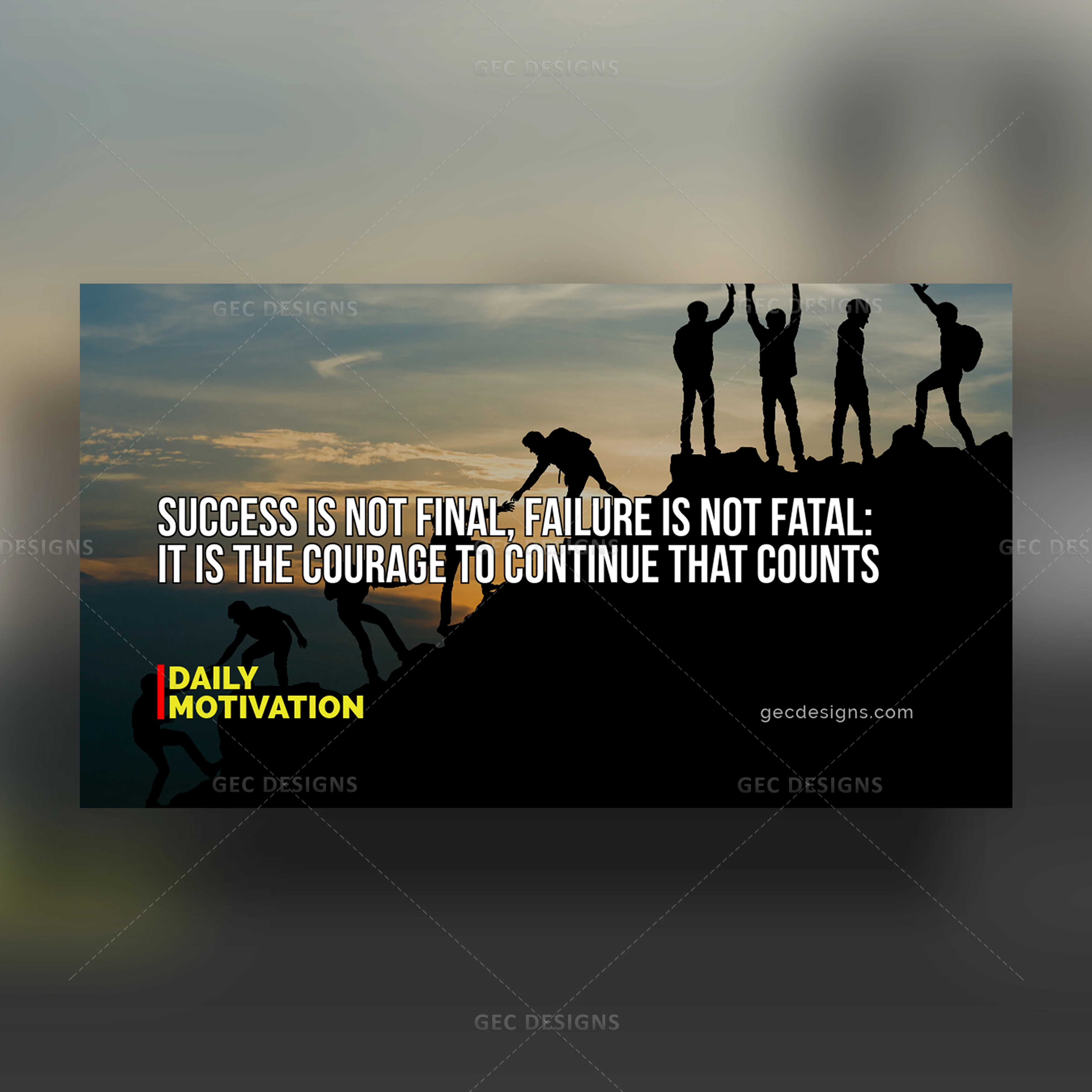 Uplifting quote wallpaper with inspiring background image | GEC Designs