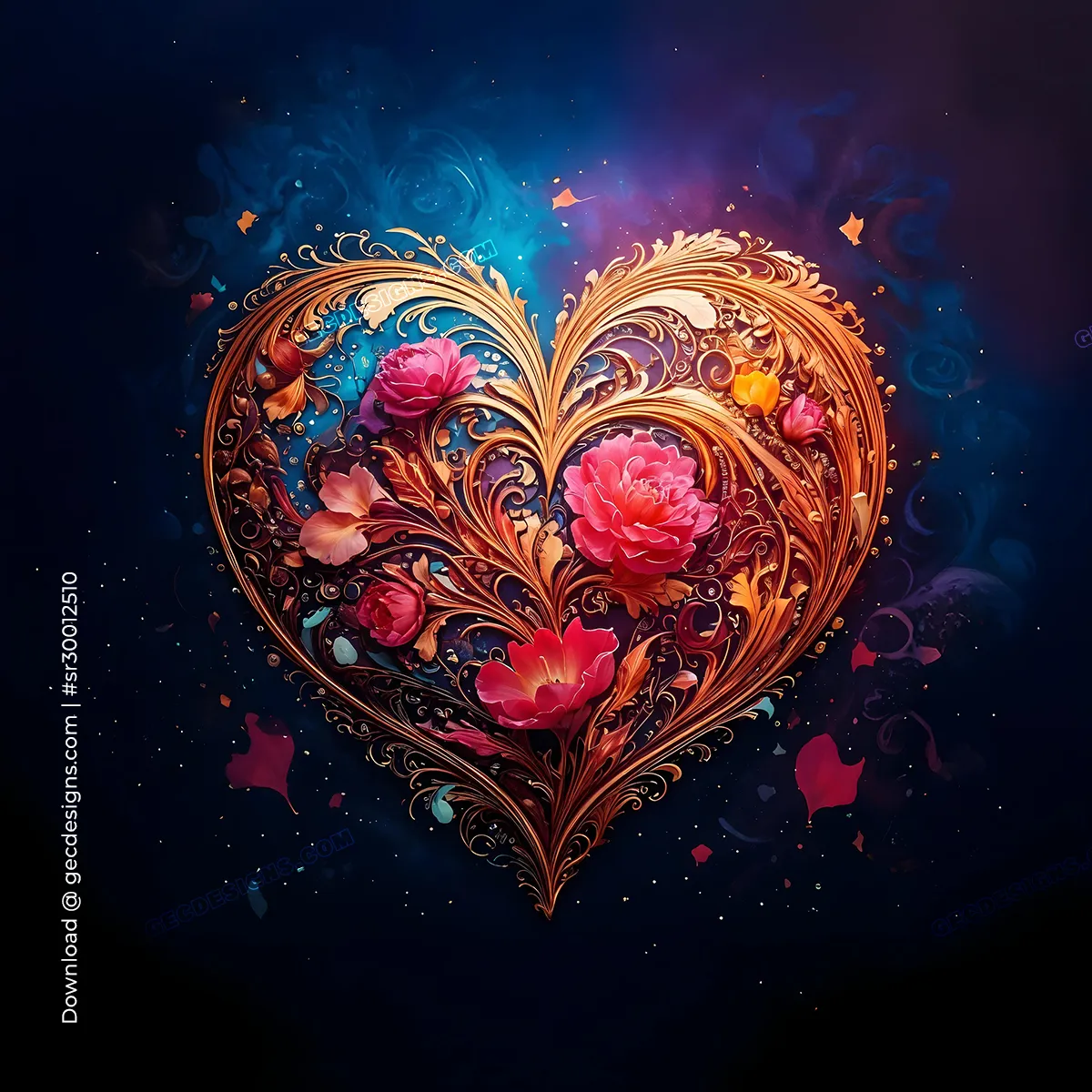 Valentine flower heart blooming Love Valentine wallpaper - GEC Designs