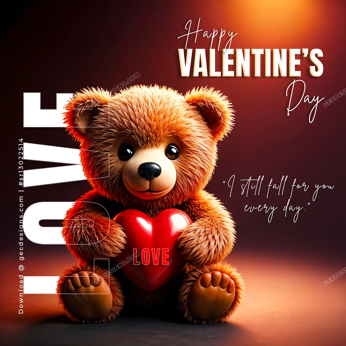 Valentine’s Day wishes with Cute teddy bear image - GEC Designs