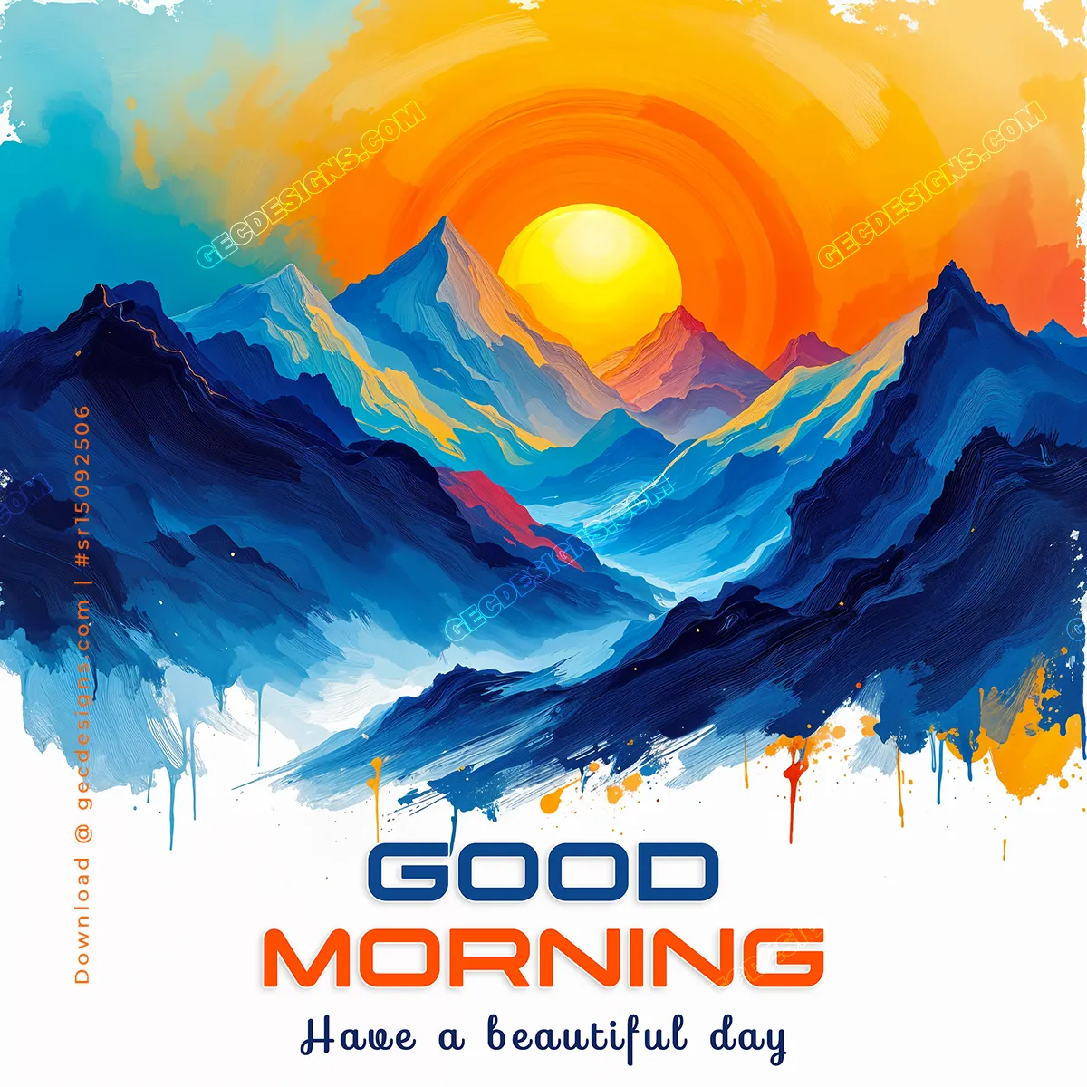 Vibrant Good Morning Image with Artistic Mountain Scenery and Sunrise ...