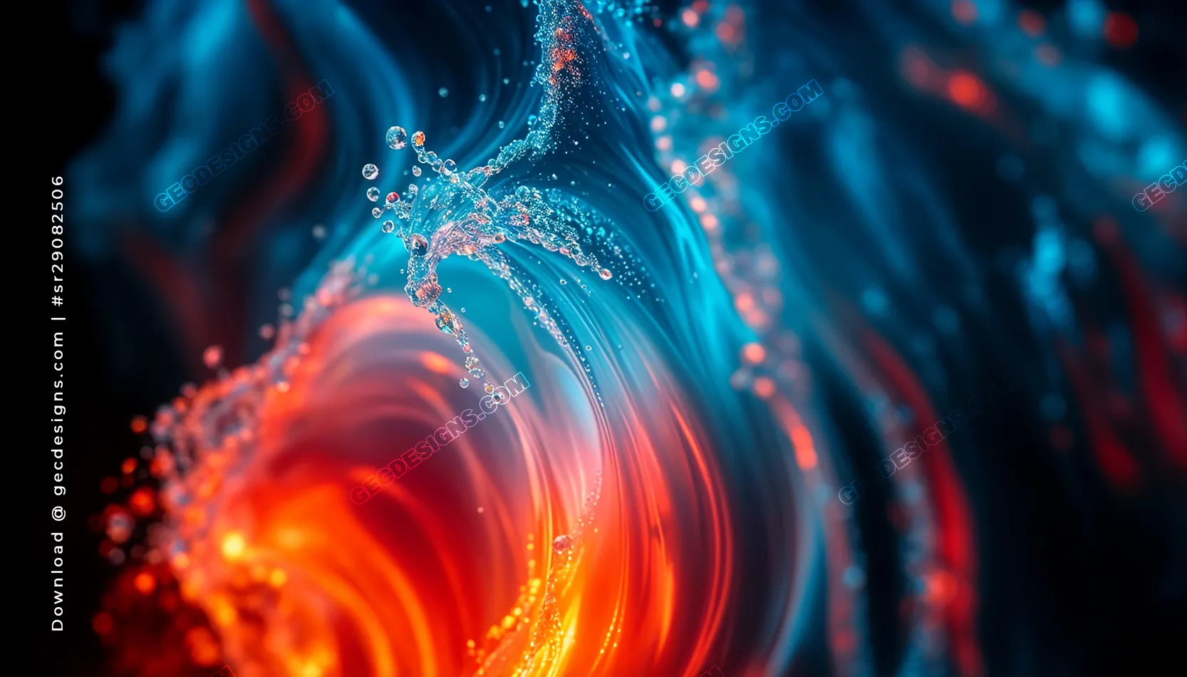 Vivid Blue-Orange Abstract Wave Wallpaper for Stylish Desktop ...