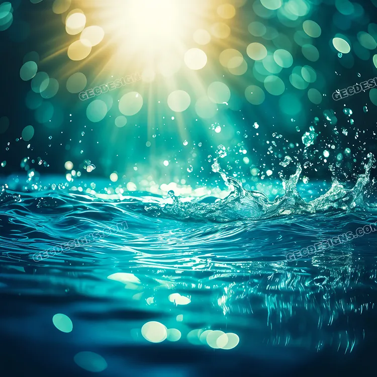 Water splash wallpaper with Sun Shining background - GEC Designs