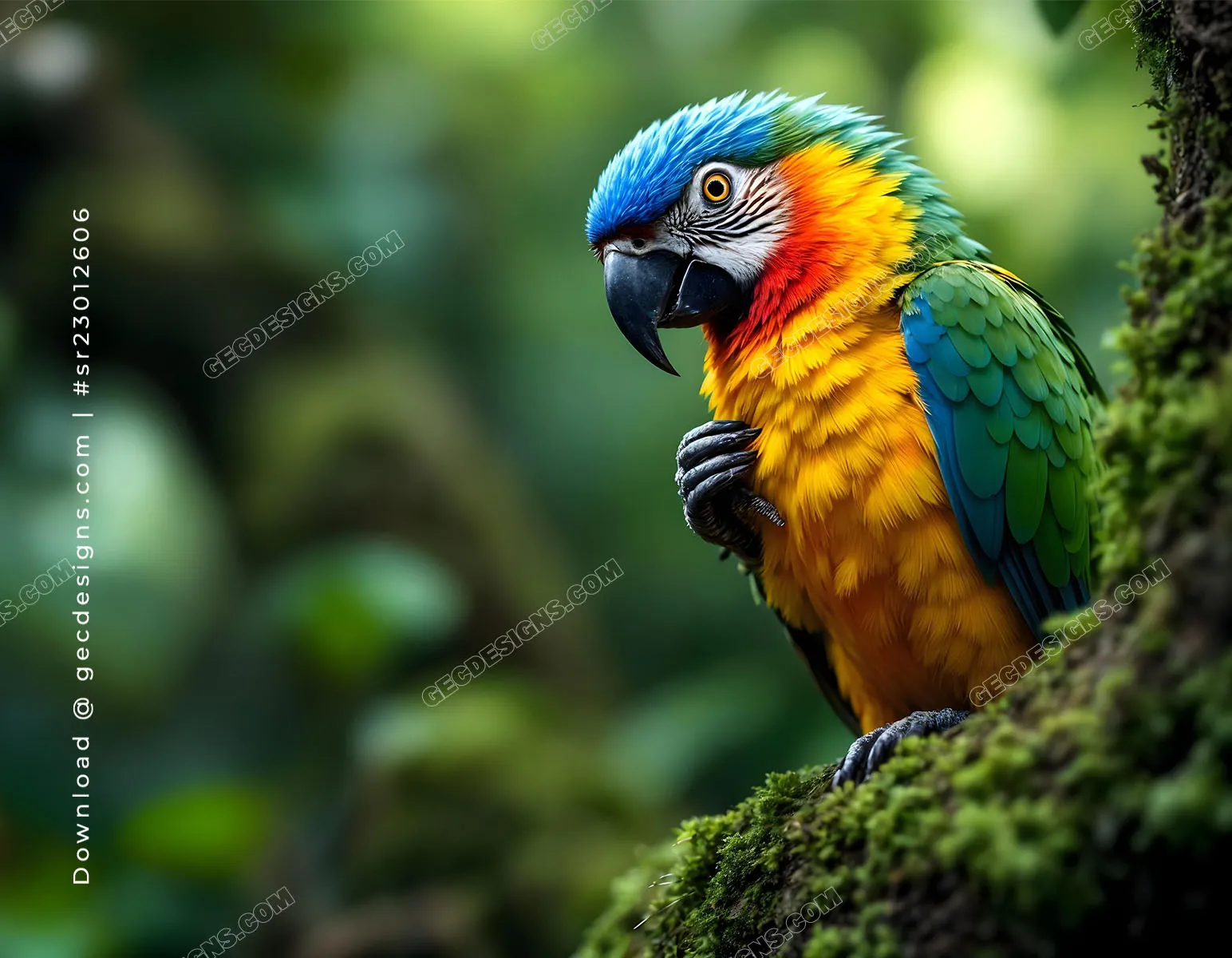 Wildlife Nature Wallpaper with Vibrant Parrot Perched in Tropical ...