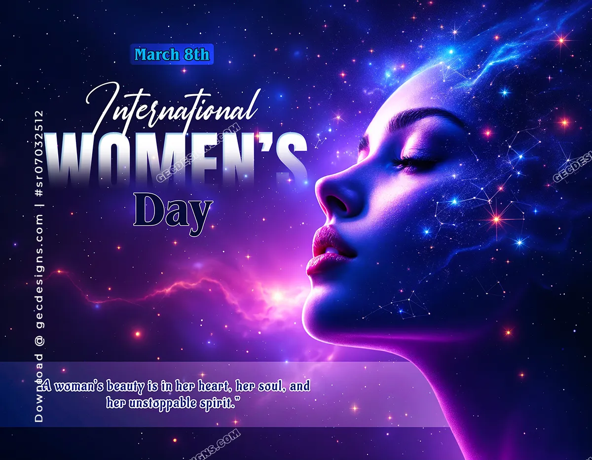 Women's Day wishes Woman face in the cosmic universe background - GEC ...