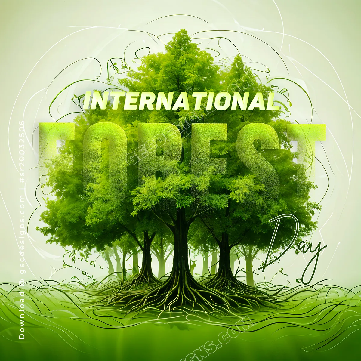 World Forest Day 2025, March 21 social media poster design with single ...