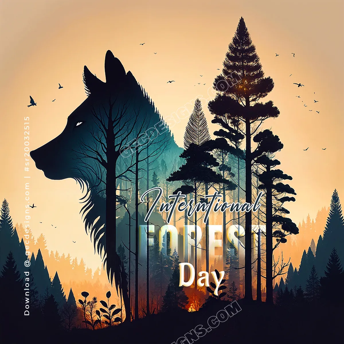 World Forest Day concept poster Forest and Animals biodiversity ...