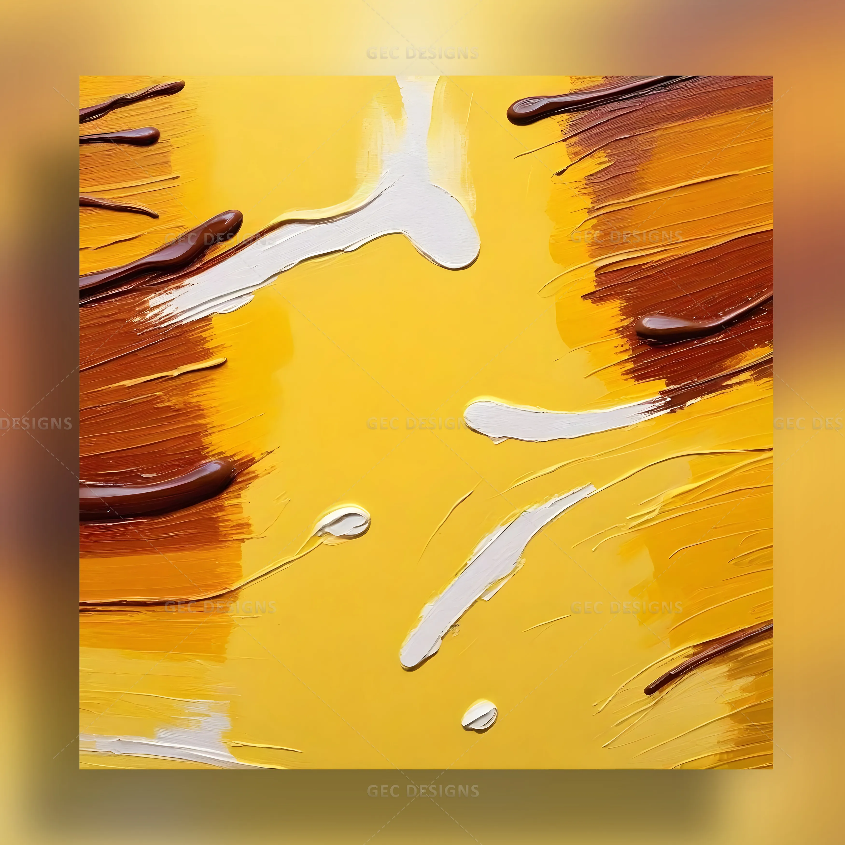 Yellow brown modern oil painting background wallpaper | GEC Designs